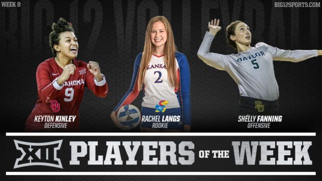 Kinley, Langs, Fanning Earn Big 12 Weekly Nods